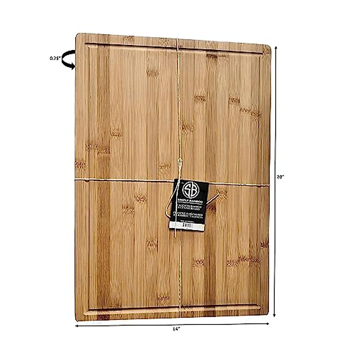 Extra Large Organic Bamboo Cutting & Charcuterie Board with Juice Groove & Reversible