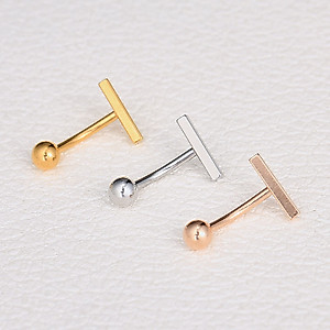 SERYNOW 14g Bar Belly Button Rings Piercing Surgical Steel Belly Button Piercing Bar Belly Rings Curved Navel Barbell Piercing Jewelry (Silver Gold Rose Gold 3pcs)
