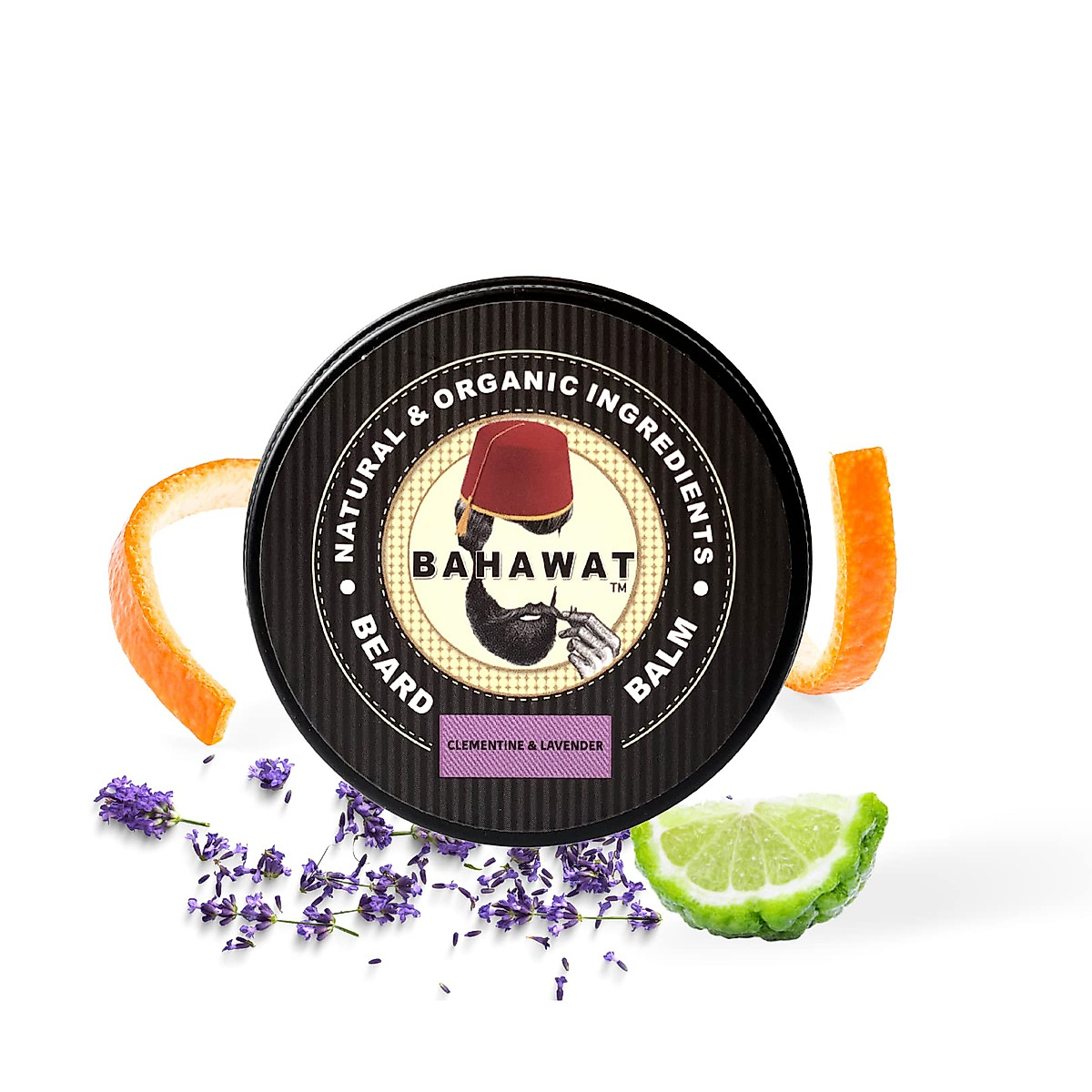 BAHAWAT Clementine & Lavender Beard Conditioner - Styles, Strengthens & Softens - Natural & Organic Formula - ZERO GRIT - Reduces Itch, 2 ounce