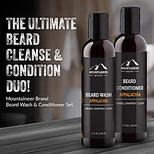 Mountaineer Brand Basic Beard Bundle | Beard Wash and Conditioner for Men | Beard Shampoo / Beard Conditioner Set | Citrus & Spice Scent | 2 Count 8oz