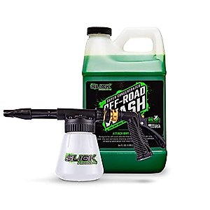 Slick Products Off-Road Wash (64 oz.) + Garden Hose Foam Gun Bundle - Super Concentrated Bike, ATV, UTV, Truck Wash Foam Shampoo for Heavy Dirt and Mud