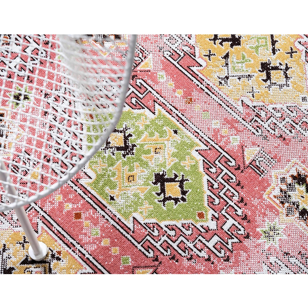 Unique Loom Aarhus Collection Area Rug - Southwestern (5' 1" x 7' 10" Rectangle, Rose/ Green)