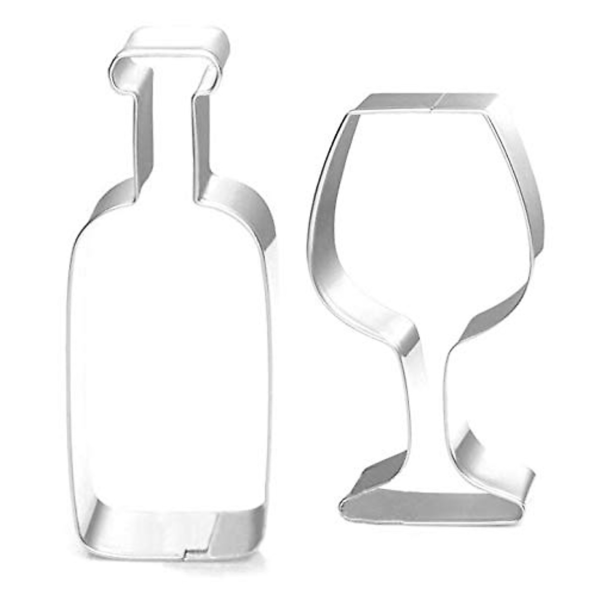 8 Pieces Fruit Sign - Pear, Apple, Strawberry, Cherry, Banana, Grape, Wine Bottle, Wine Glass Cookie Cutter Set - Stainless Steel