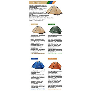 camppal Professional 1-2 Person 4 Season Expand Luggage Storage Space Mountain Tent, Lightweight Backpacking Tents, Durable Waterproof Windproof Hunting Hiking Camping Tent (Green)