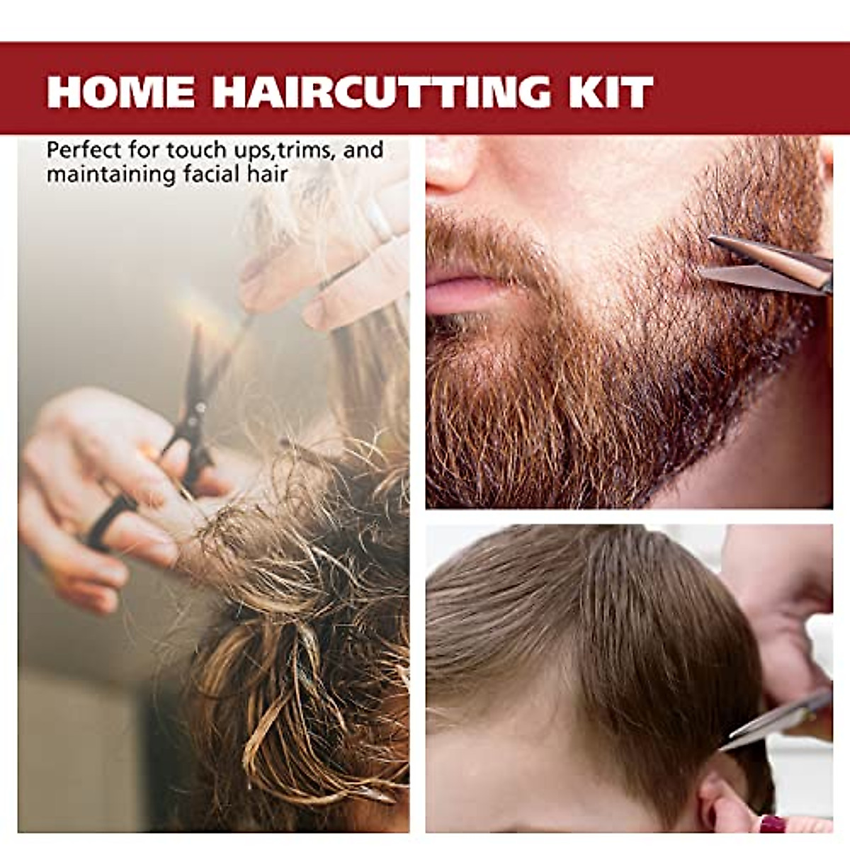 Wahl Home Haircutting Kit Essentials Featuring Barbers Haircutting Cape, Styling Comb, Scissors with Blade Guard, Neck Duster, Spray Bottle, & Soft Pouch Case – Model 03599