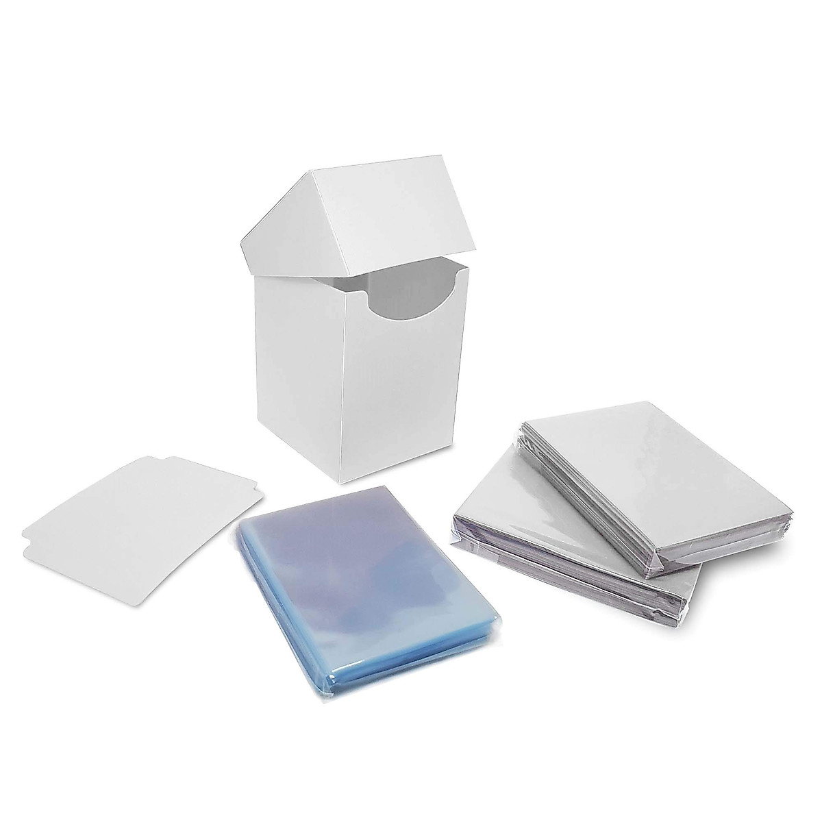 BCW Combo Pack - Inner Sleeves & Elite2 Deck Guards - White | Fits Standard 2.5"x3.5" Game Cards | Clear Glossy Front, Textured Back | Includes 100 Elite2 Deck Guards & 100 Inner Sleeves