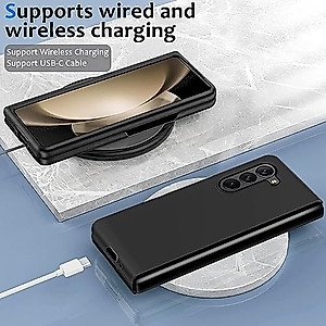 Z Fold 5 Liquid Silicone Case for Samsung Galaxy Z Fold5 5G, Slim Phone Case for Women Girls Soft Gel Rubber Ultra Thin Anti-Scratch Design Protective Cover for Samsung Z Fold 5 5G 7.6-inch (Black)