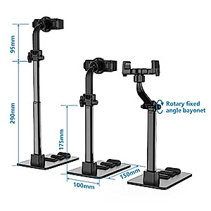 PEPPER JOBS Cell Phone Stand Adjustable Height & Angle Phone Holder Phone Stand for Desk Cell Phone Clip Stand Holder Two-in-one Live Streaming Stand Compatible with 3.5"-6.7" Device