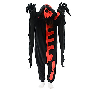 Mothman Halloween Onesie Adult Pajamas Cosplay Animal Homewear Sleepwear Jumpsuit Costume for Women Men