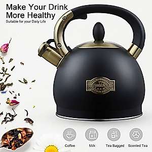 Tea Kettle -2.8 Quart Tea Kettles Stovetop Whistling Teapot Stainless Steel Tea Pots for Stove Top Whistle Tea Pot