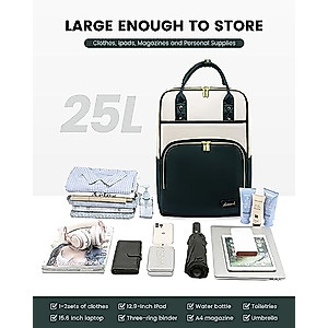 LOVEVOOK Laptop Backpack for Women 15.6 Inch, Travel Backpack Personal Item Carry On Bag for College, Women’s Computer Backpack Laptop Bag for Work for Teacher Nurse With Water-Resistant, Dark Green