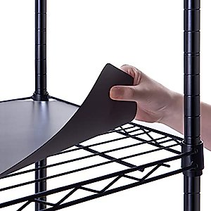 Poofzy Shelf Liners for Wire Shelving, 14 x 24 Inch Shelf Liner for Kitchen Cabinets Non-Adhesive (Rolled 3PK, Black)