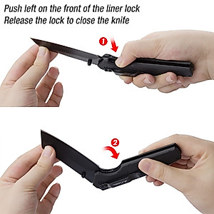 FLISSA Survival Hunting Knife with Sheath + Pocket Knife