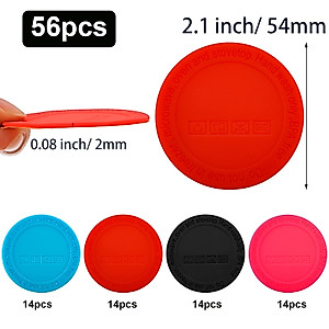 TOPZEA 56 Pack Rubber Bottoms for Sublimation Tumblers, Self Adhesive Skinny Tumblers Bottom Protective Non Slip Silicone Bottom Drink Coasters Bar Coasters for Wine Tumblers, Tapered Jar, Glass Cup