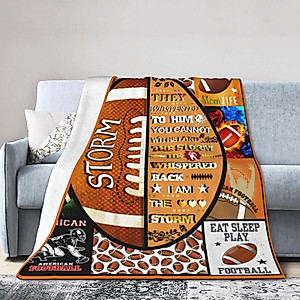 Blanket Football for Kids Boys Girls Fun Soft Plush Flannel Furry Fluffy Nap Sleep Blanket, Christmas Thanksgiving Birthday Magical Decor Throw 50"x60" Soccer