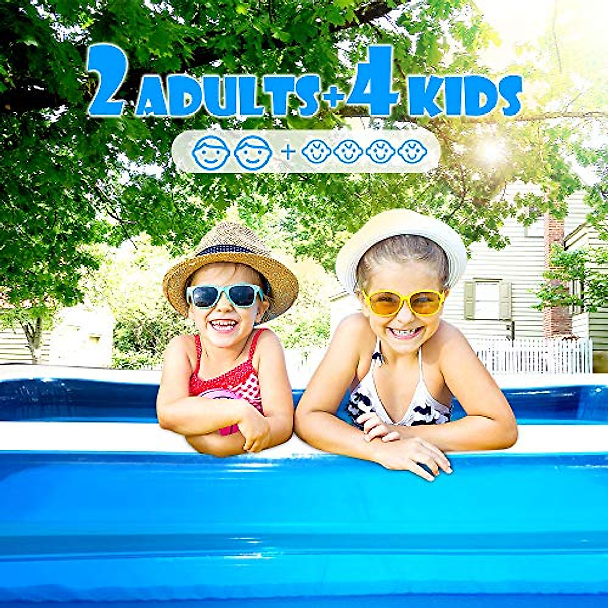 Inflatable Swimming Pool-Electric Pump Include 120" X 72" X 22" Family Full-Sized Inflatable Pool for Kids&Adults for Ages 3+ Blow up Lounge Pool Above Ground, Outdoor, Garden, Backyard