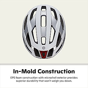 Schwinn LED Insight ERT Bike Helmet for Youth Boys Girls, Front & Rear LED Lights, Can Fit Head Circumference 54-58 cm, 19 Air Vents, Adjustable Strap, Medium White