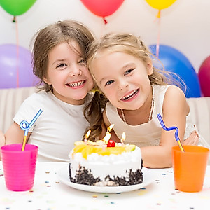 Gerrii 10 Pcs Twists Glass Straws Crazy Straws Cute Reusable Glass Straws Silly Straws for Drinking Beverages Coffee Drinks (Cool)