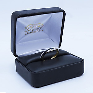 Dazzlingrock Collection Round Blue Sapphire & White Diamond Swirl Wedding Ring for Women in 14K Yellow Gold Size 8