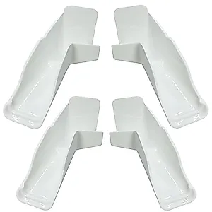 FCOUIID RV Rain Gutter Spouts with Extensions - Roof Rail Gutter Drain Protect Accessories for Van, Travel Trailer, 2 Left & 2 Right (White)