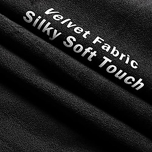 Victree Black Velvet Curtains for Bedroom, Blackout Curtains 52 x 84 inch Length - Room Darkening Sun Light Blocking Grommet Window Drapes for Living Room, 2 Panels