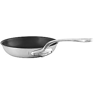 Mauviel M'Urban 3 Tri-Ply Brushed Stainless Steel Nonstick Frying Pan With Cast Stainless Steel Handle, 9.4-in, Made In France