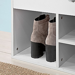 Haotian FSR45-HG,Shoe Storage Cabinet,Shoe Rack Shoe Bench with Lift Up Bench Top and Grey Cushion