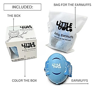 Little Owl Noise Cancelling Headphones for Kids - Baby & Toddler Ear Protection Earmuffs with Elastic Headband