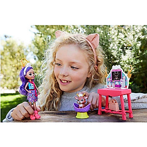 Mattel Enchantimals Caring Vet Playset with Danessa Deer Doll and Sprint Animal Figure, 6-inch Small Doll, with Check-up Table, Basket, and Smaller Doctor Accessories, Gift for 3 to 8 Year Olds