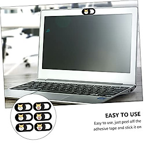 SOLUSTRE Phone Camera Cover 6pcs Decoration Privacy Web Dog Pattern Adhesive Slide with Laptop Cover Tablet Computer Phone Protector Lovely Webcam Blocker for Camera Tablet para Niños