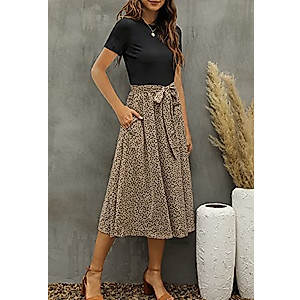 Zattcas Ribbed Midi Dress for Women Work Teacher Dress with Sleeve Black S