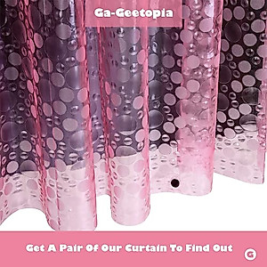 Ga-Geetopia EVA Pink Thin Shower Curtain Liner, Pebble Pattern 72x72 Inch Lightweight Plastic Bathroom Shower Showroom Inner Curtain with Rustproof Metal Grommets and Weighted Magnets(No Hooks)