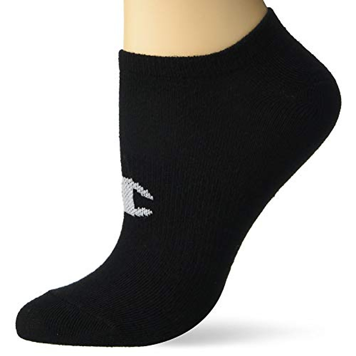 Champion Women's No Show Training Sock, 3-Pair, Black, 5-9