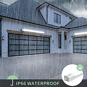 Airand 5000K Plug in Ceiling Light, 4FT Linkable LED Shop Light with ON/Off Switch, 36W 3600LM Garage Light Fixture, IP66 Waterproofing Tube Light for Bathroom, Workshop, Office, Basement