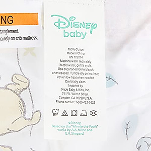 Winnie The Pooh Classic Pooh 100% Cotton Fitted Crib Sheet in Ivory, Butter, Aqua and Orange