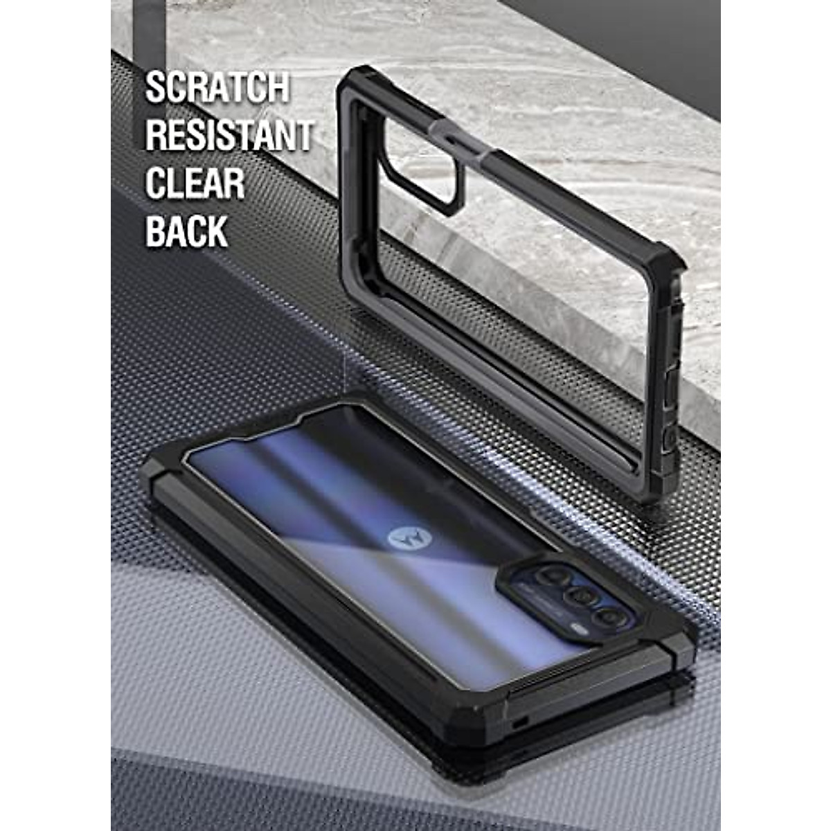 Poetic Guardian Case Designed for Motorola Moto G Stylus 5G (2022) Model #: XT2215, [6FT Mil-Grade Drop Tested], Full-Body Hybrid Shockproof Bumper Cover with Built-in Screen Protector, Black