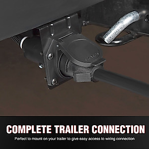 Nilight 16 Feet Heavy Duty 7 Way Plug Inline Trailer Cord 7-Pin Trailer Cord Wire Cable for Truck Camper Blade Molded RV Cable Weatherproof & Corrosion Resistant-16FT