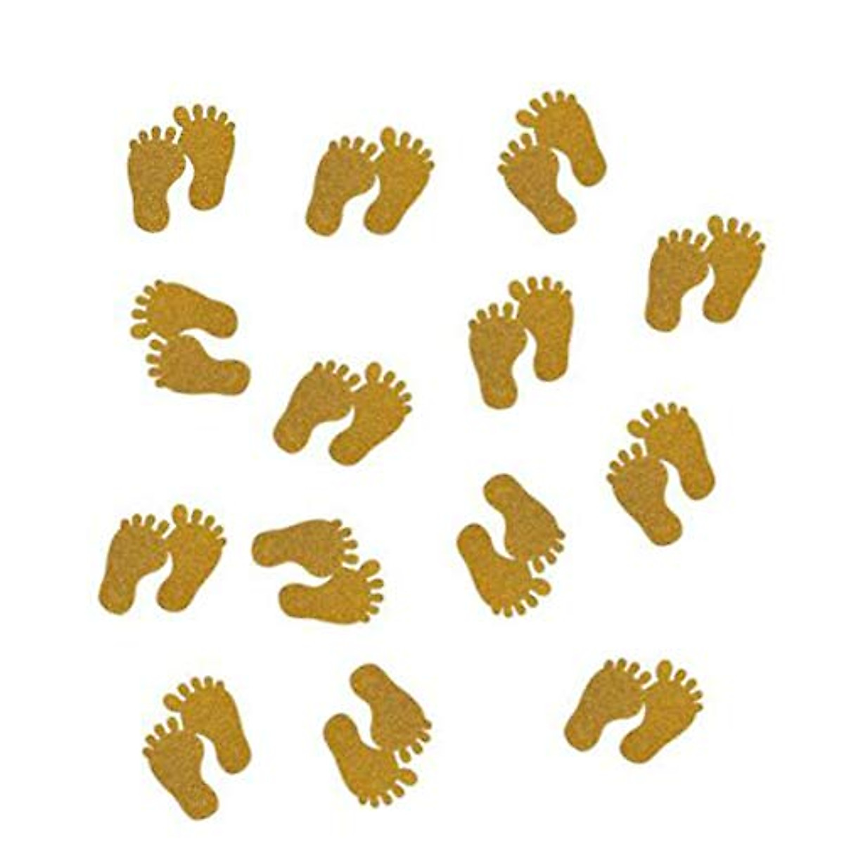 Baby Shower Table Confetti Double -Side Glitter Gold Baby Foot Paper Confetti, 100pcs