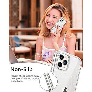 DOMAVER iPhone 11 Pro Max Case Clear Glitter Sparkle Soft Gel Anti-Slip Durable Smooth Shockproof Protective Phone Cover for iPhone 11 Pro Max 6.5 Inch