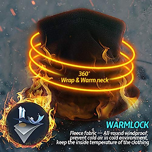 CUIMEI Fleece Neck Warmer Gaiter - Ski Face Mask Winter Neck Gaiter for Motorcycle Running Cycling