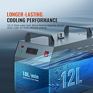 Industrial Water Chiller, CW-3000(PRO), Air-Cooled Industrial Thermolysis Type Water Chiller with 12L Water Tank Capacity 18 L/min Max Flow Rate, for 40W-80W CO2 Laser Engraving & Cutting Machines