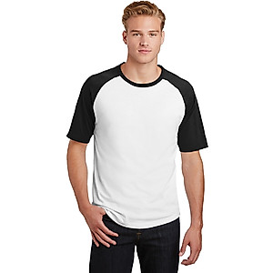 SPORT-TEK Short Sleeve Colorblock Raglan Jersey F20 White/Black