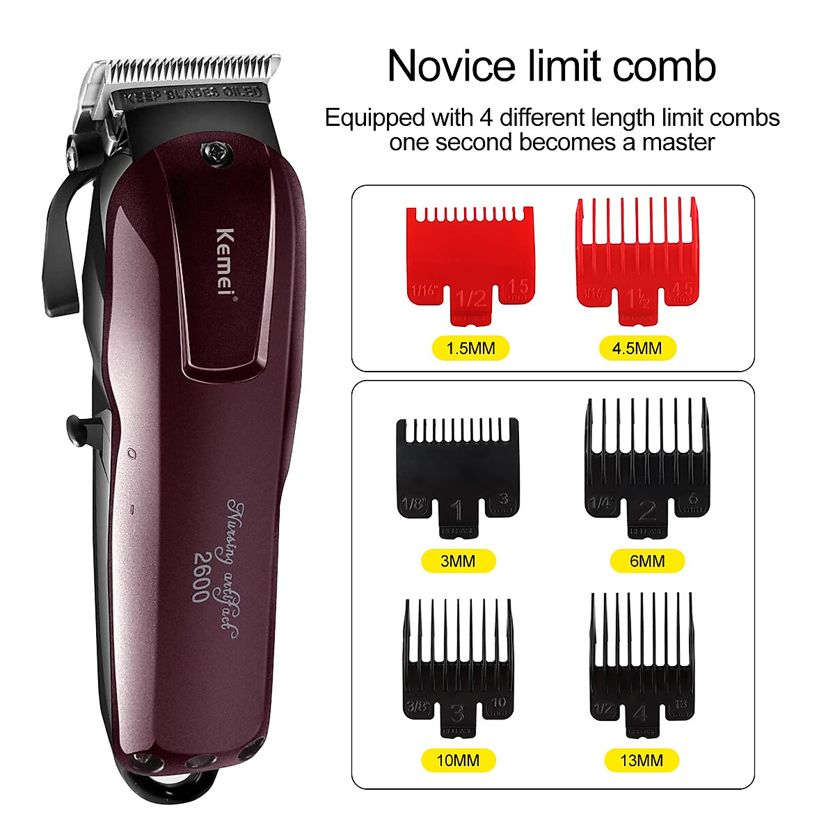 Professional Hair Clippers for Men Rechargeable Barber Set Cordless Professional Hair Clippers For Barbers Trimmer For Family use km-2600