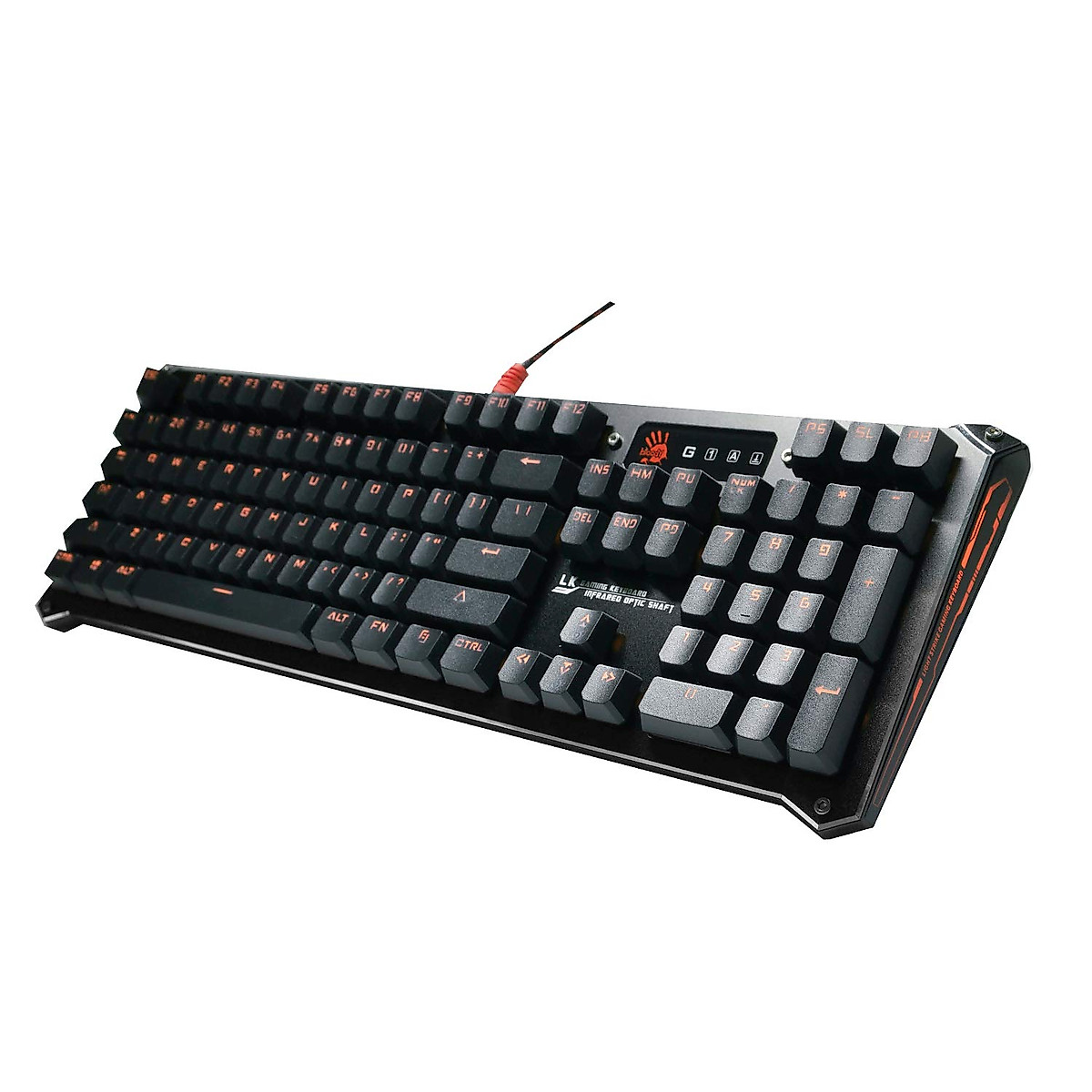 BLOODY B840 Light Strike LK Optical Gaming Keyboard – Orange LED Backlit – LK Blue Tactile Switch - Black