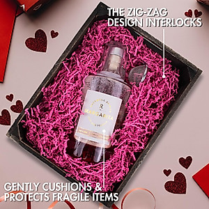 MagicWater Supply Soft & Thin Cut Crinkle Paper Shred Filler (1/2 LB) for Gift Wrapping & Basket Filling - Raspberry