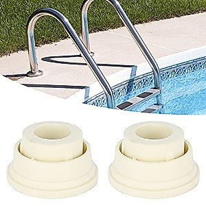 Haofy Ladder Bumper, Set of Two White Ladder Rubber Plug for Swimming Pool Ladders Swimming Pool Accessory Supplies