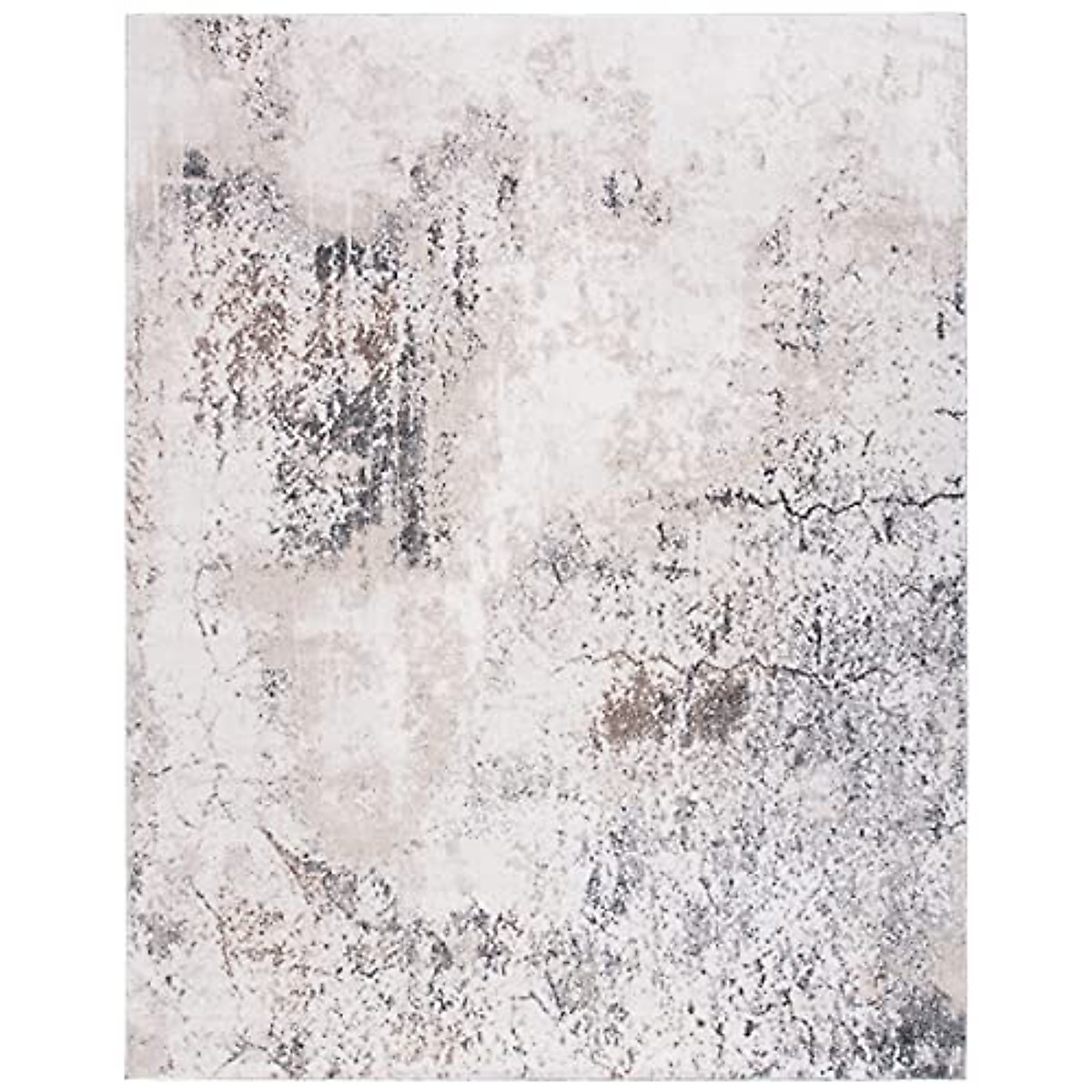 SAFAVIEH Aston Collection 8' x 10' Ivory/Grey ASN708A Modern Abstract Non-Shedding Living Room Bedroom Dining Home Office Area Rug
