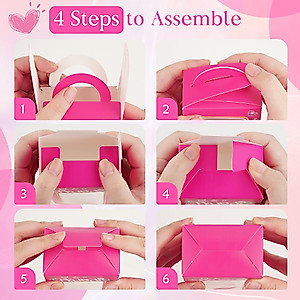 ZouYee 14PCS Hot Pink Party Favor Boxes for Girls - Doll Gift Boxes for Bachelorette, Birthday, Cowgirl, and Bridal Shower Decorations