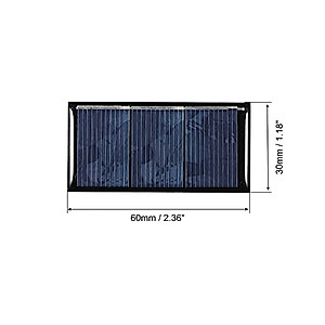 MECCANIXITY Mini Solar Panel Cell 1.5V 160mA 0.24W 60mm x 30mm for DIY Electric Power Project Pack of 5