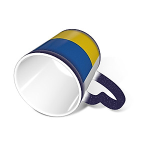 BBEXJIGY Flag of Ukraine Print Thermal Reactive Coffee Mug Ceramic Cups That Change Color with Heat